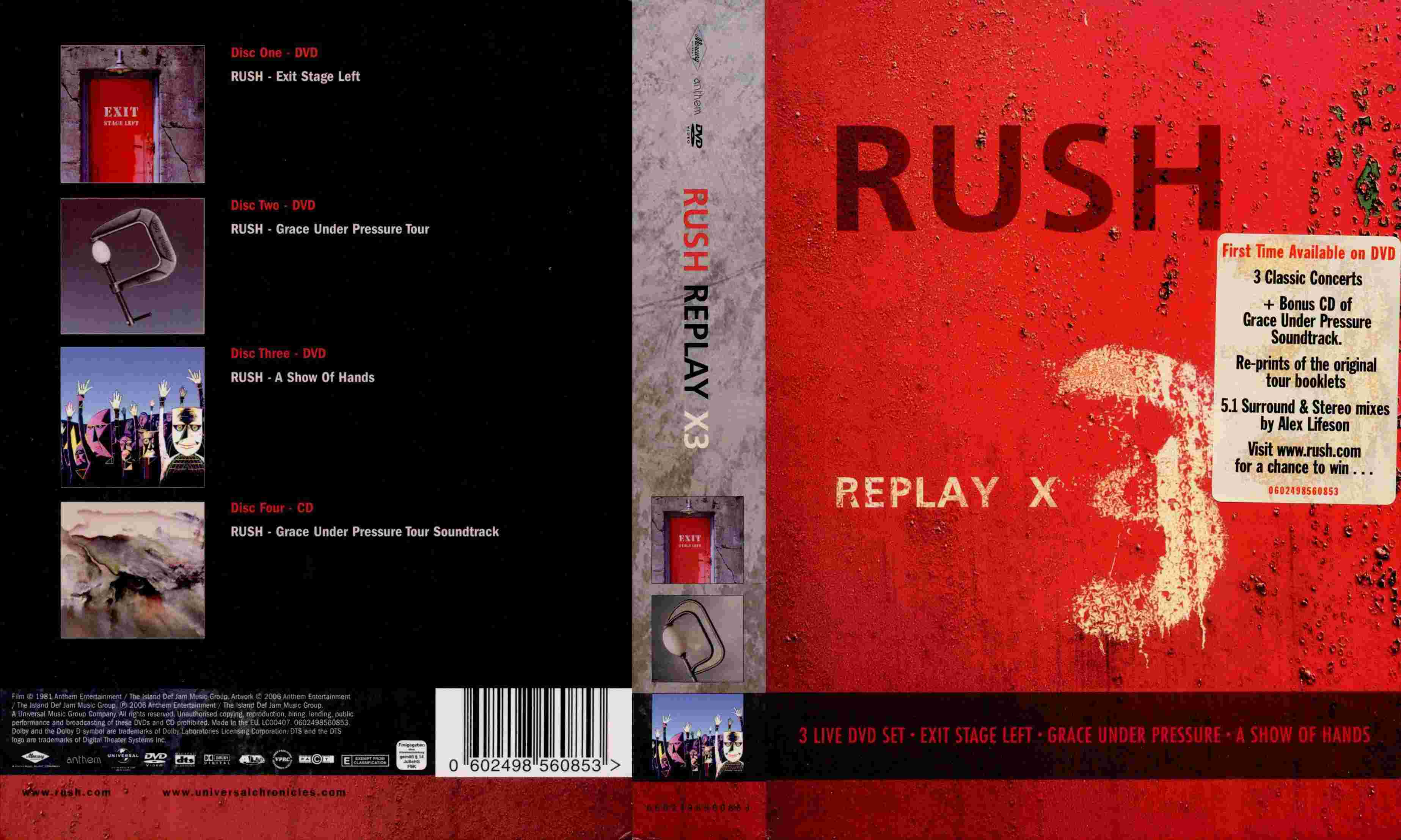Rush Replay X3 : Front | DVD Covers | Cover Century | Over 1.000.000 ...